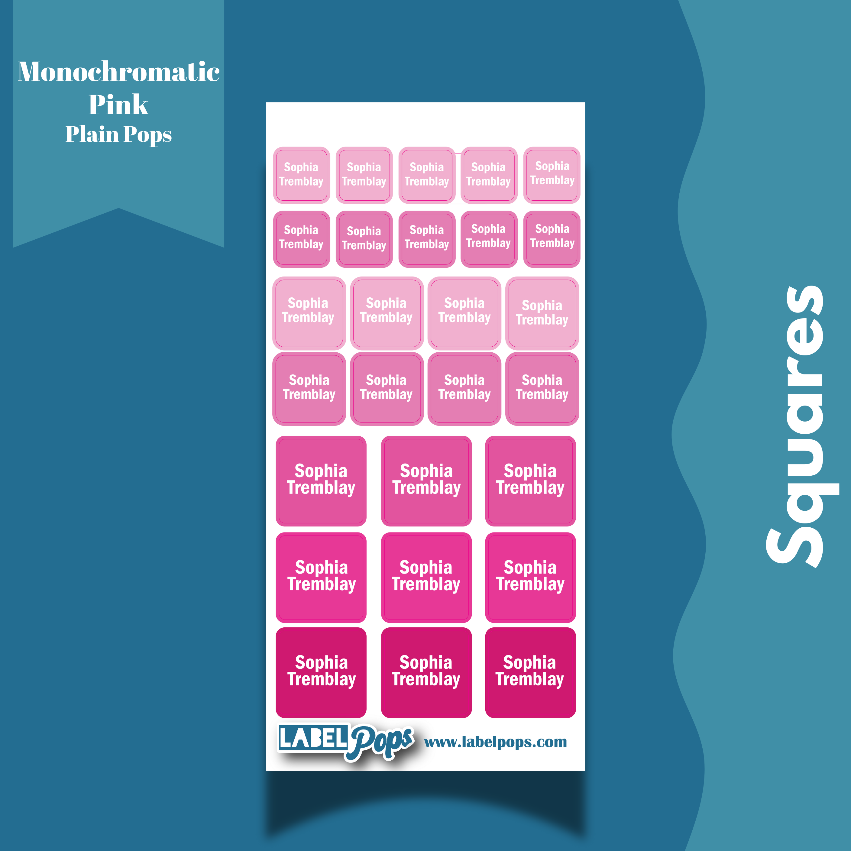 Squares - Monochromatic Bright Pink – Label Pops