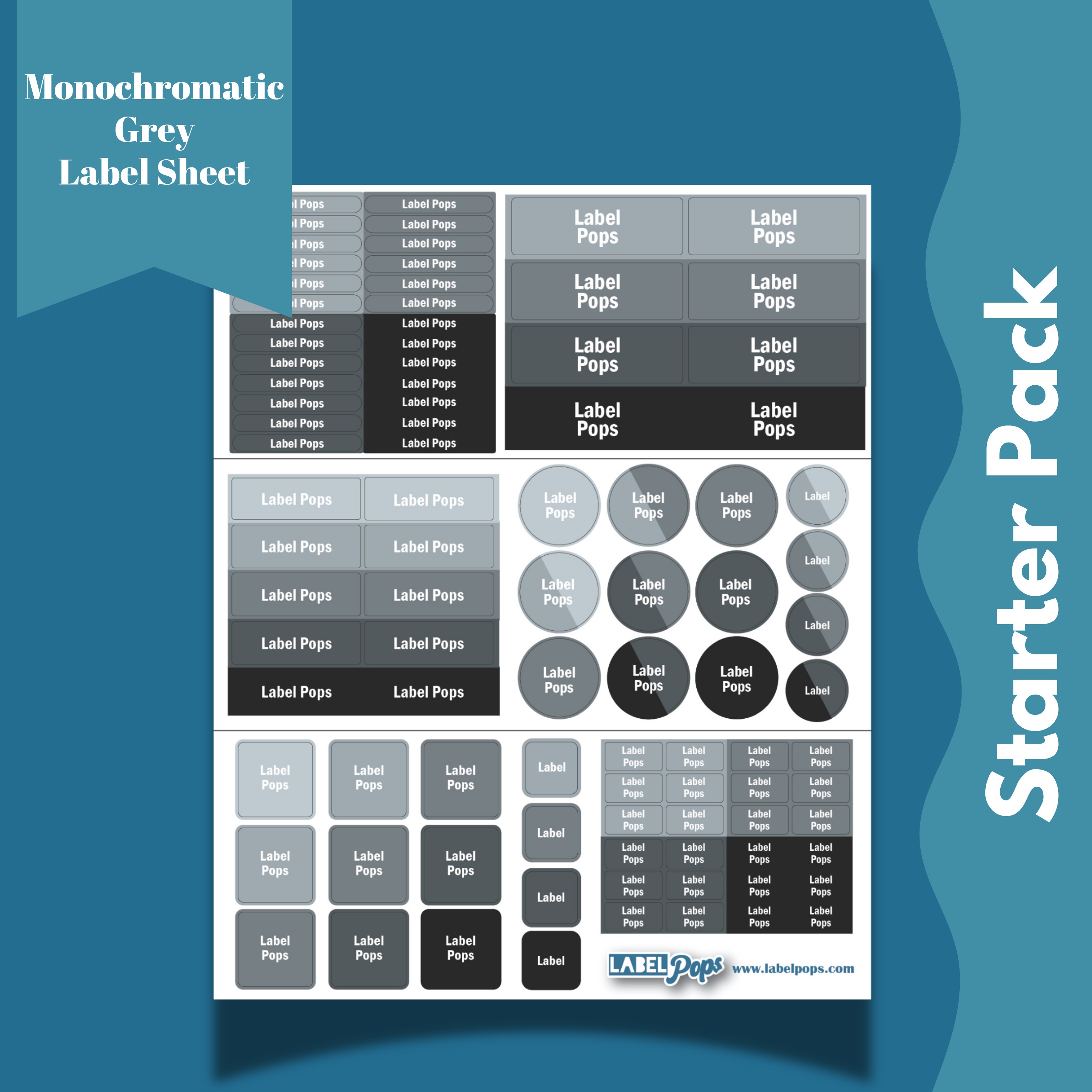 Monochromatic Grey- Starter Pack – Label Pops