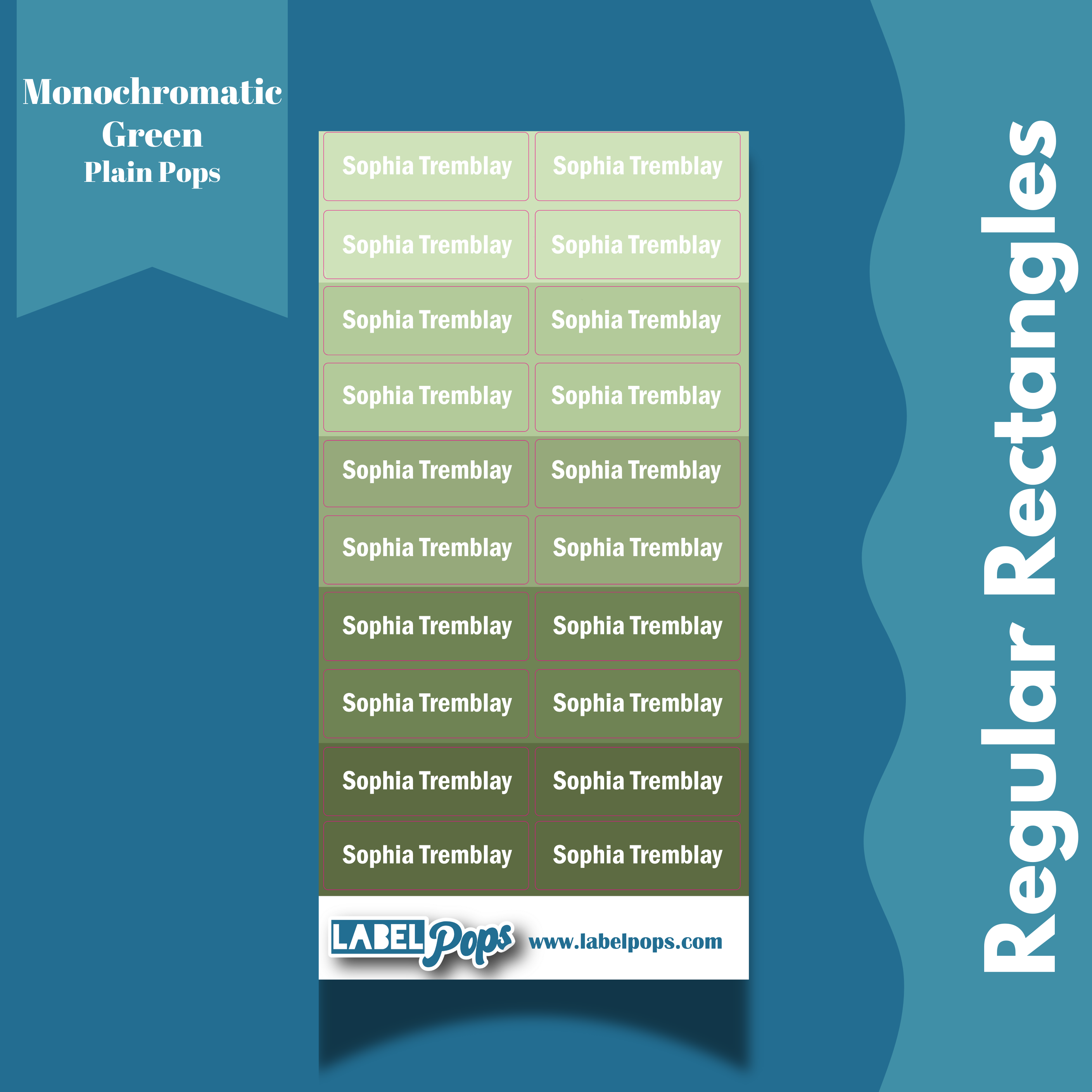 Regular Rectangles - Monochromatic Green – Label Pops